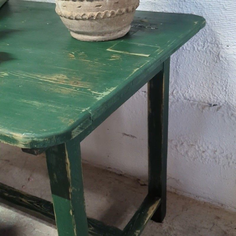 Ancienne Table de Ferme Verte | L'Atelier Imparfait