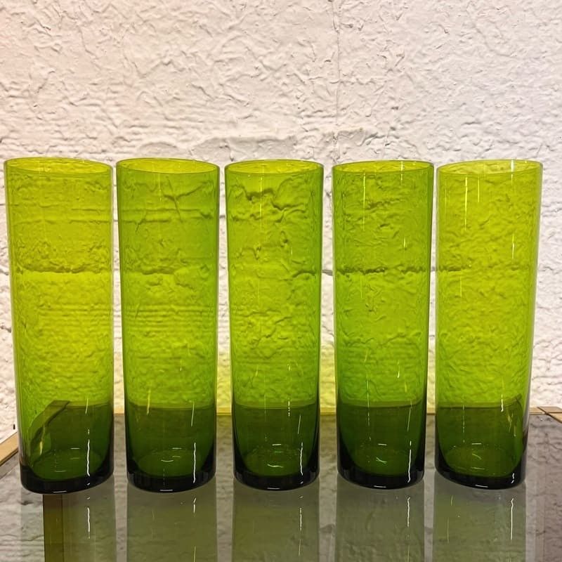 5 Verres Vintage en Verre Vert | L'Atelier Imparfait