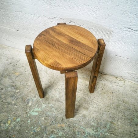 Tabouret Brutaliste en Pin | L'Atelier Imparfait